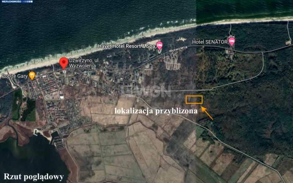 Sprzedam działkę 5000 m² rolną Dźwirzyno